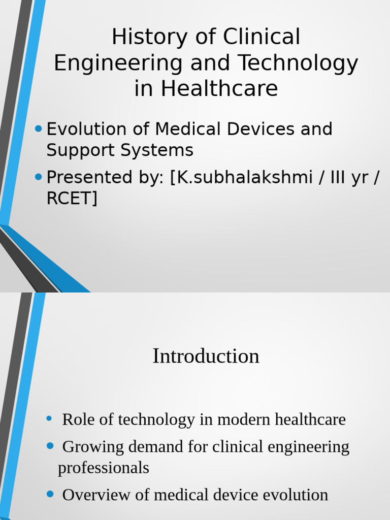 Evolution of Clinical Engineering in Healthcare | PDF