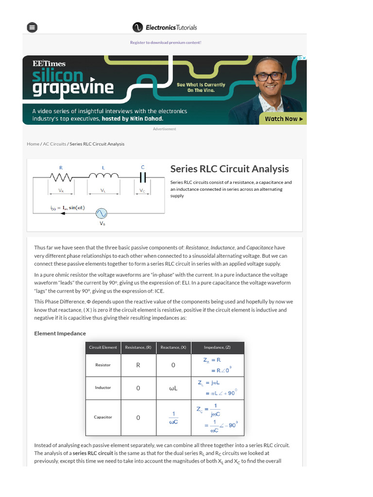 WWW Electronics Tutorials Ws Accircuits Series Circuit HTML... | PDF ...