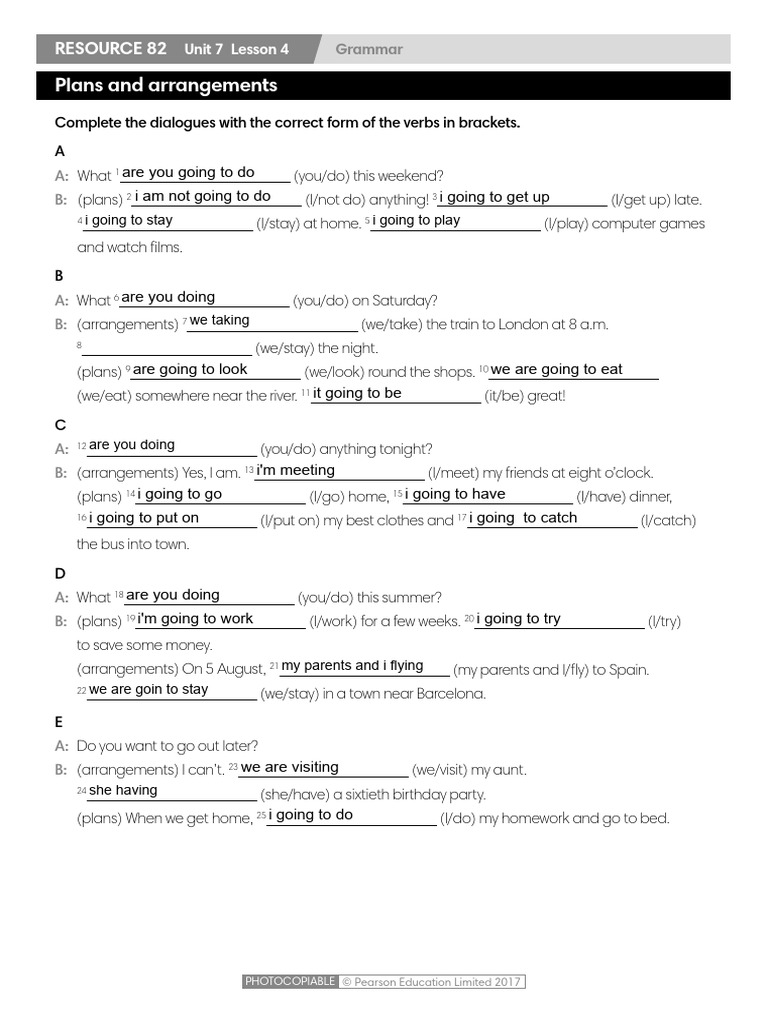 Grammar: Plans and Arrangements | PDF