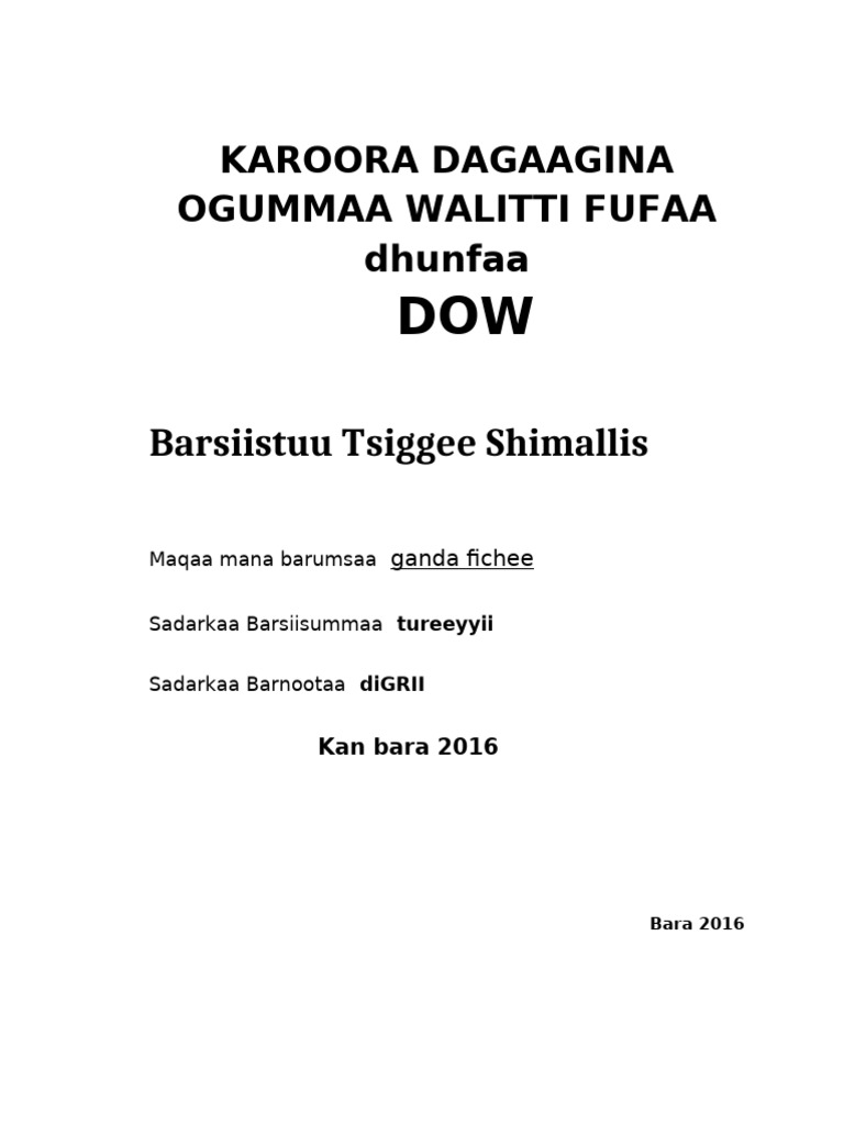 Karoora DOW | PDF