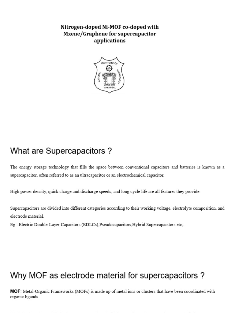 Nitrogen-Doped Ni-MOF Co-Doped With Mxene - Graphene For Supercapacitor Applications | PDF ...