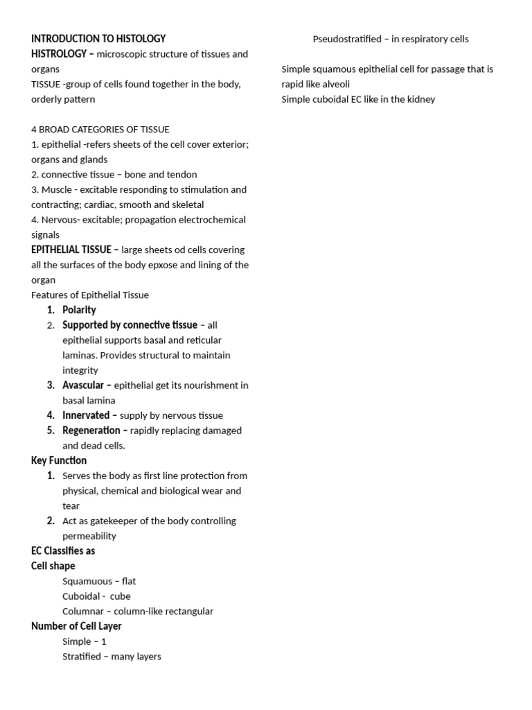 Introduction To Histology | PDF