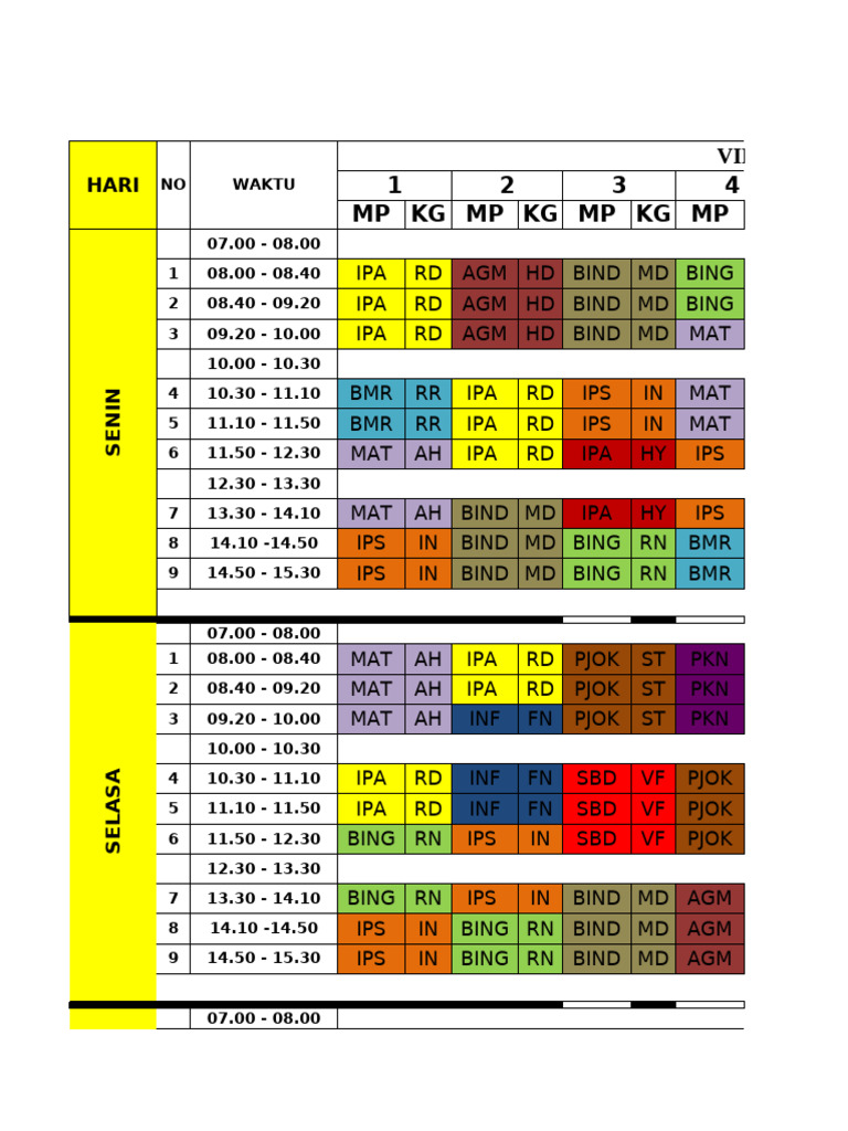 Jadwal Pelajaran Sem. Ganjil 2025-2026 | PDF