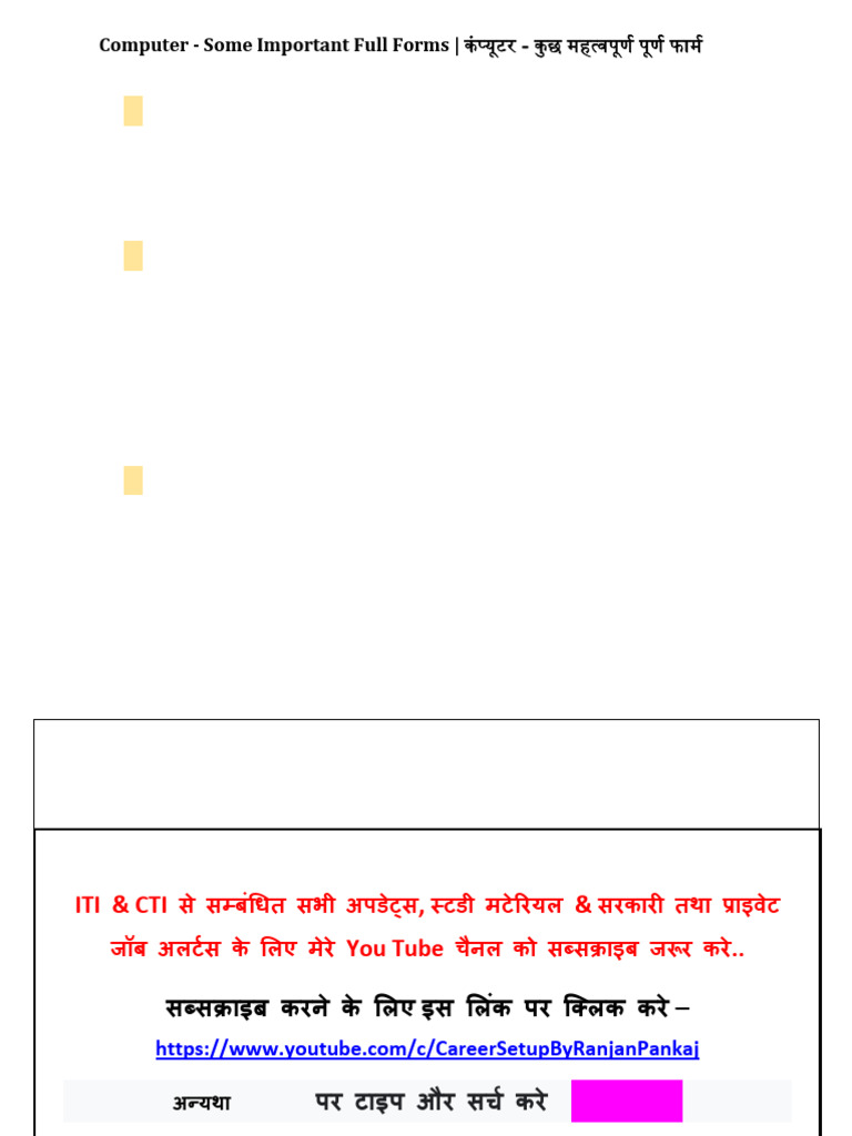 Copa & Ictsm Full Forms | PDF | Computer Network | Floppy Disk