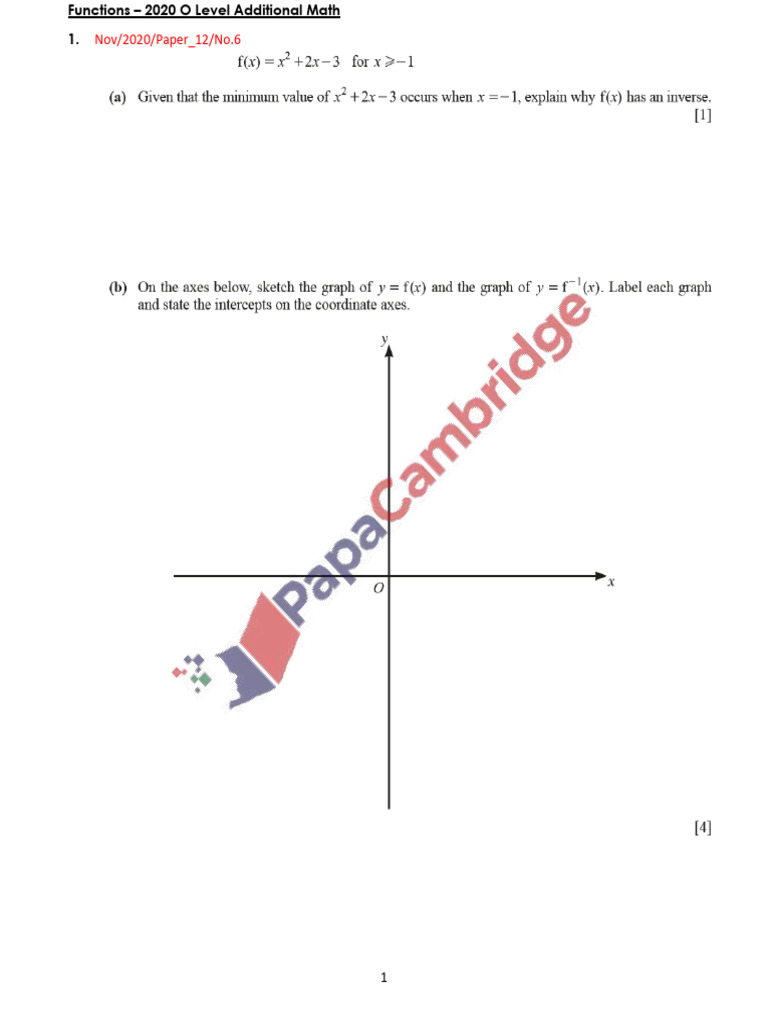 2020 Functions O Level 4037 | PDF