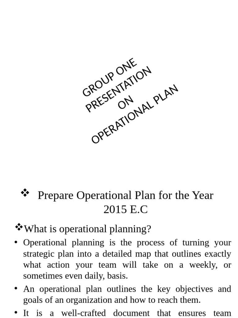 Operational Plan 2015 E.C | PDF | Goal | Strategic Planning