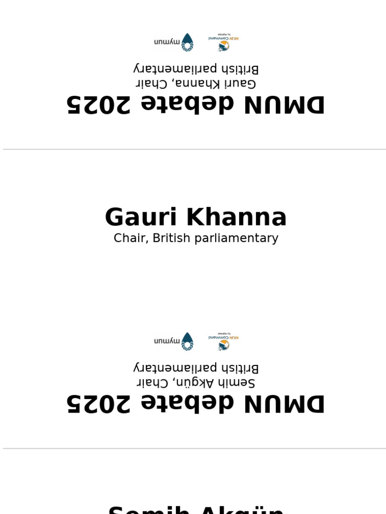 The DMUN Foundation Debate Competition-Placards | PDF