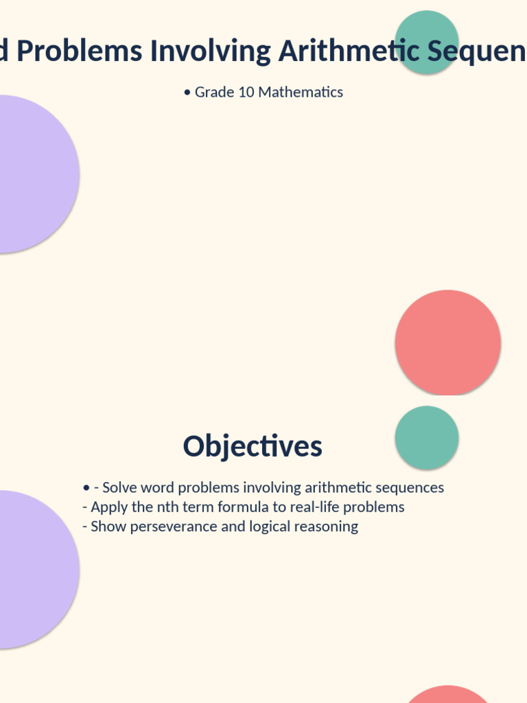 Styled Canva Arithmetic Sequences Presentation | PDF