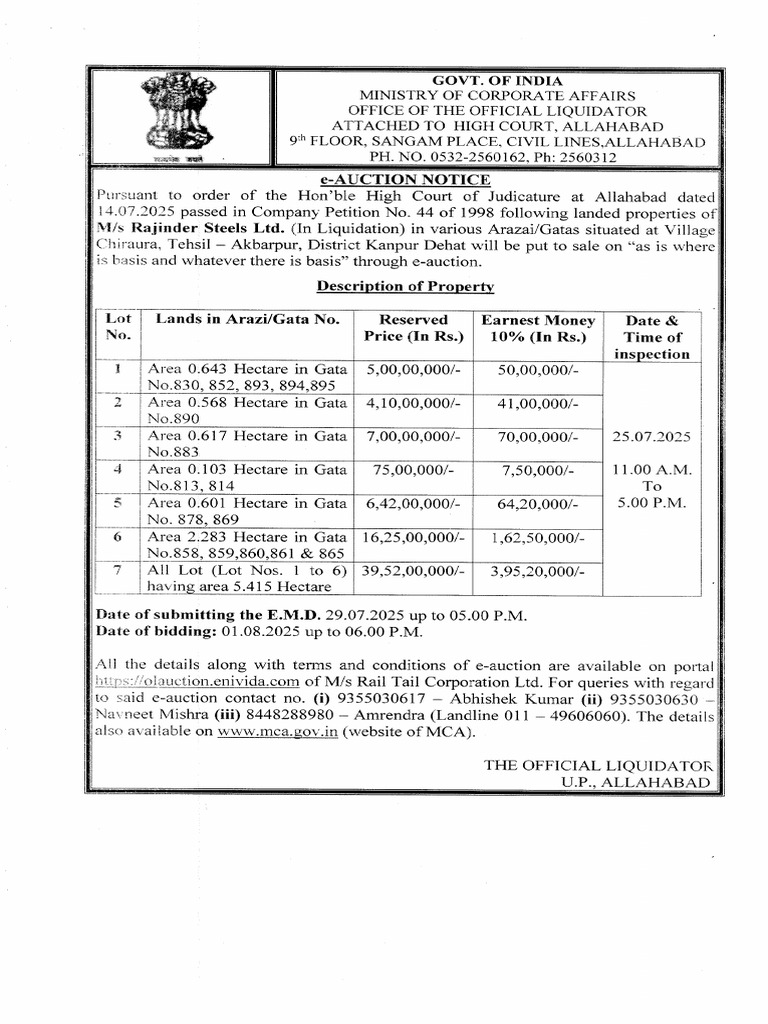 E Auction Notice | PDF