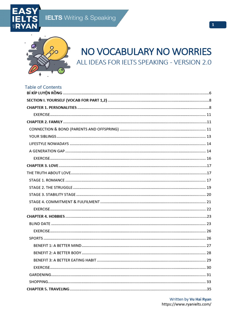(Tailieudieuky - Com) (Easy Ielts Ryan) No Vocabulary No Worries All Ideas For Ielts Speaking ...