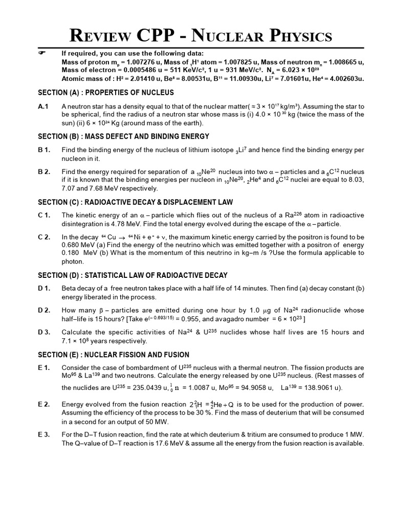 10 Nuclear Physics | PDF | Neutron | Radioactive Decay