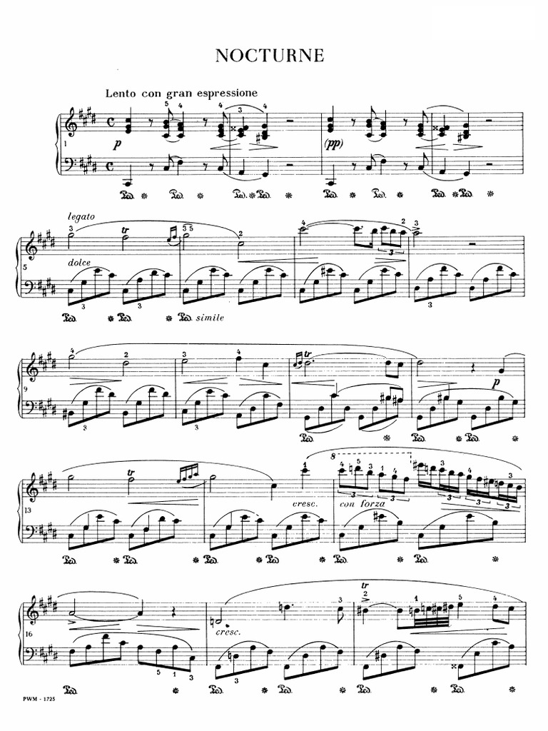 Chopin - Nocturne in C Sharp Minor, Op. Posth | PDF