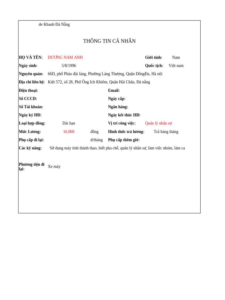 Luong Duong Nam Anh | PDF