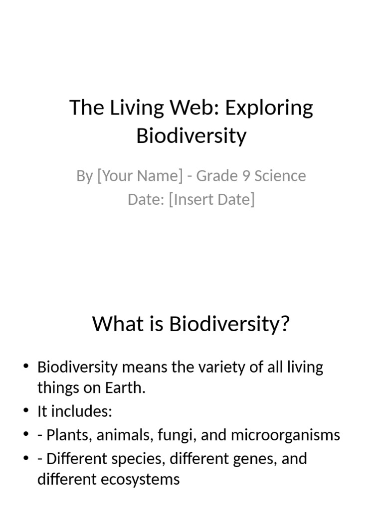 The Living Web Biodiversity Presentation | PDF