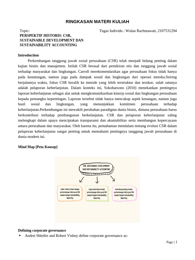 02A - Contoh RMK - Defining Corporate Governance | PDF | Corporate ...