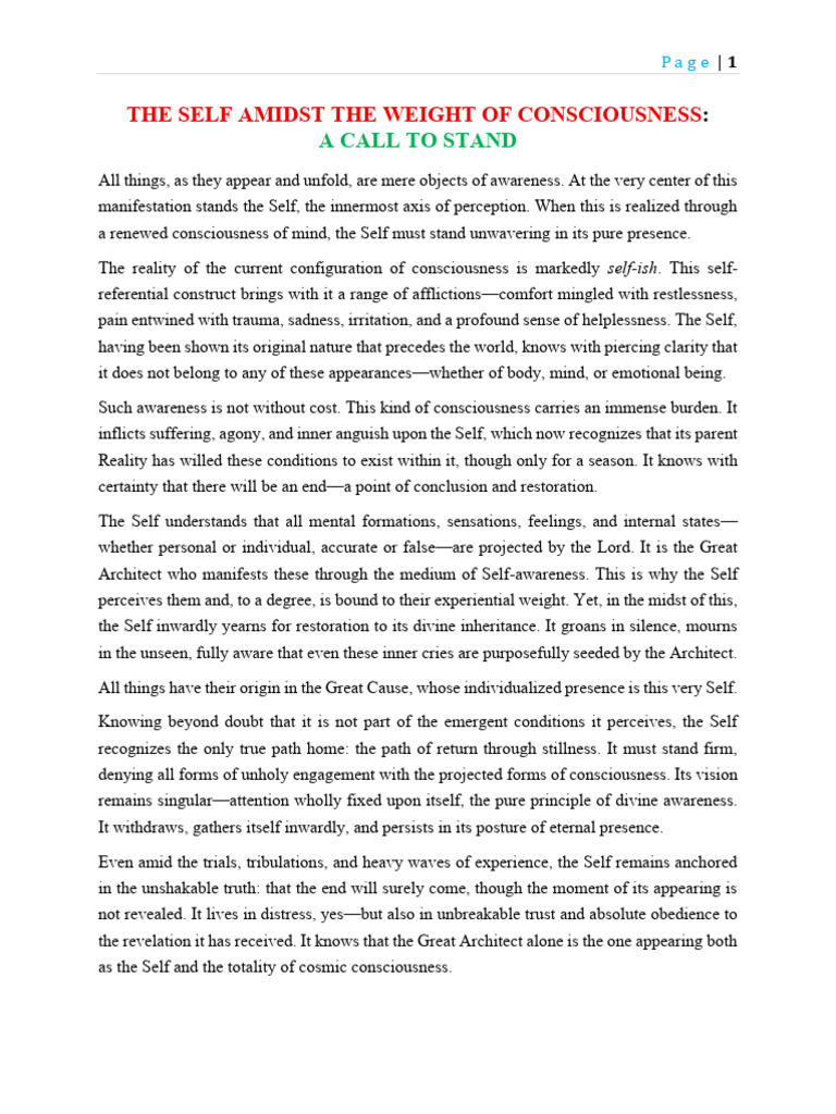 The Self and Divine Awareness Journey | PDF | Consciousness | Self
