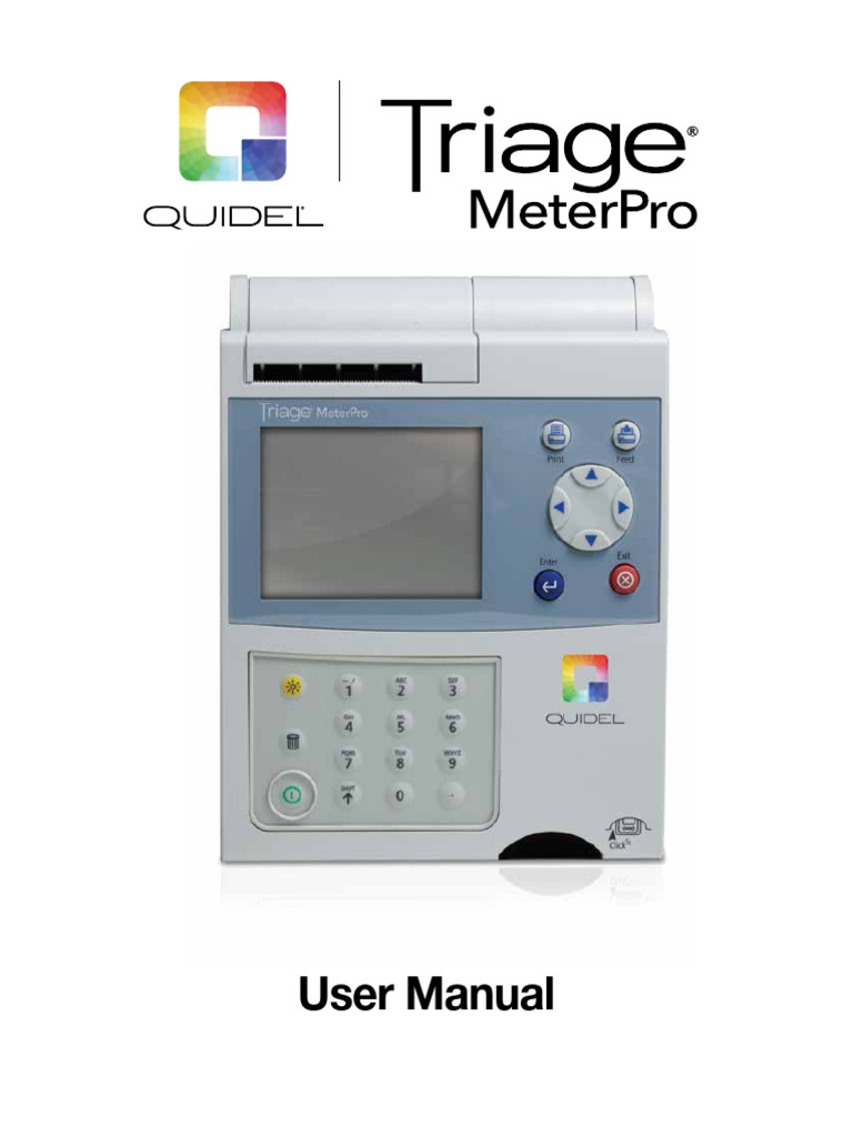 Quidel Triage MeterPro User Manual | PDF | Power Supply | Menu (Computing)