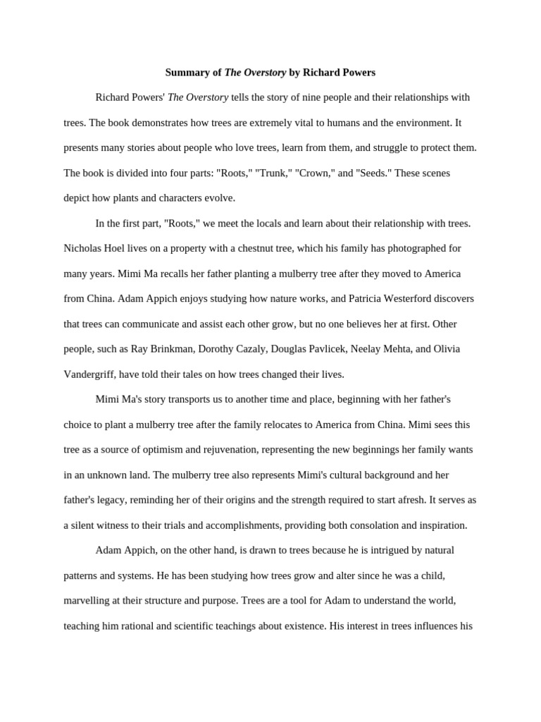 Summary of The Overstory by Powers | PDF