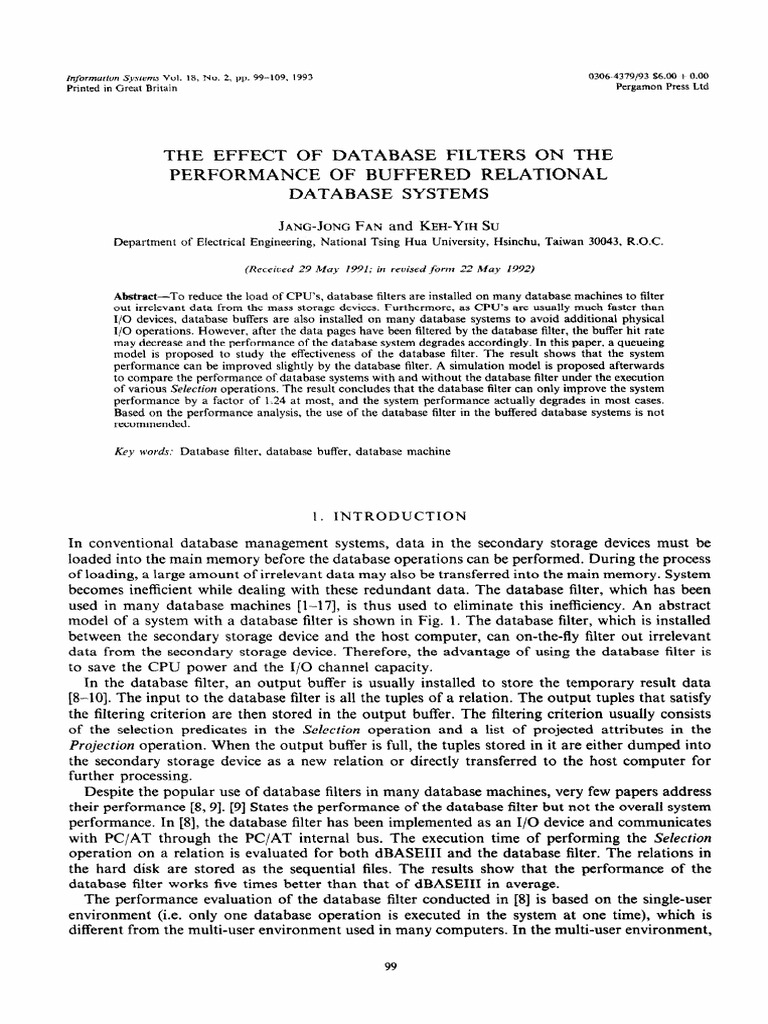 Impact of Database Filters on Performance | PDF | Database Index ...