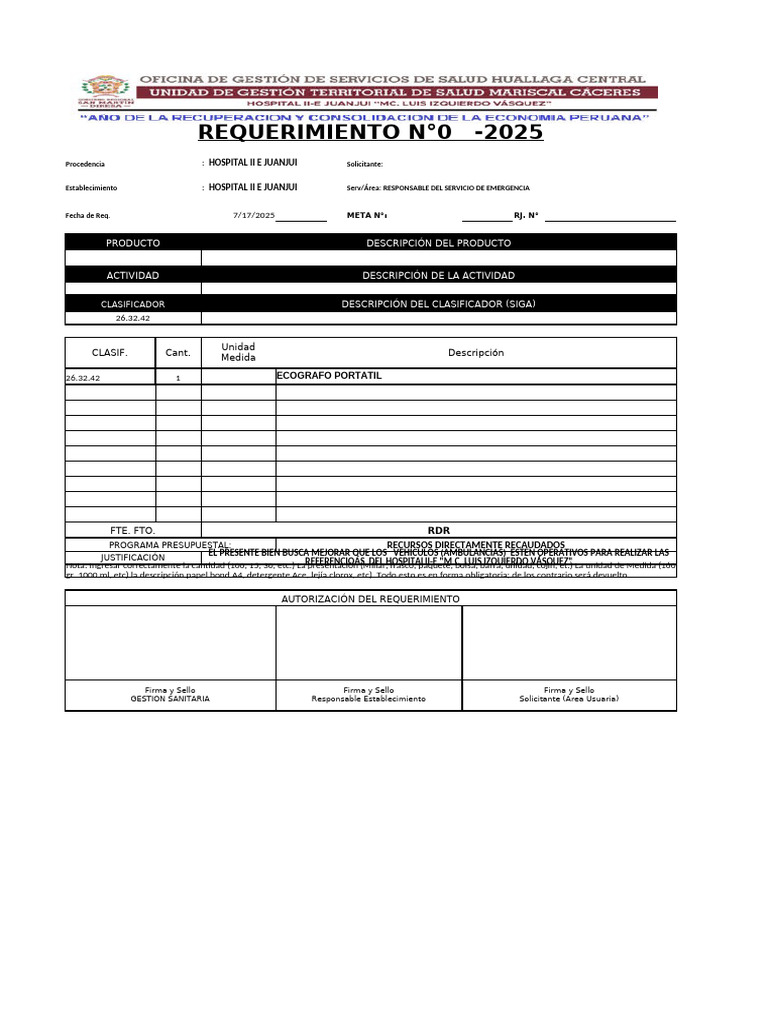 Modelo de Requerimiento | PDF