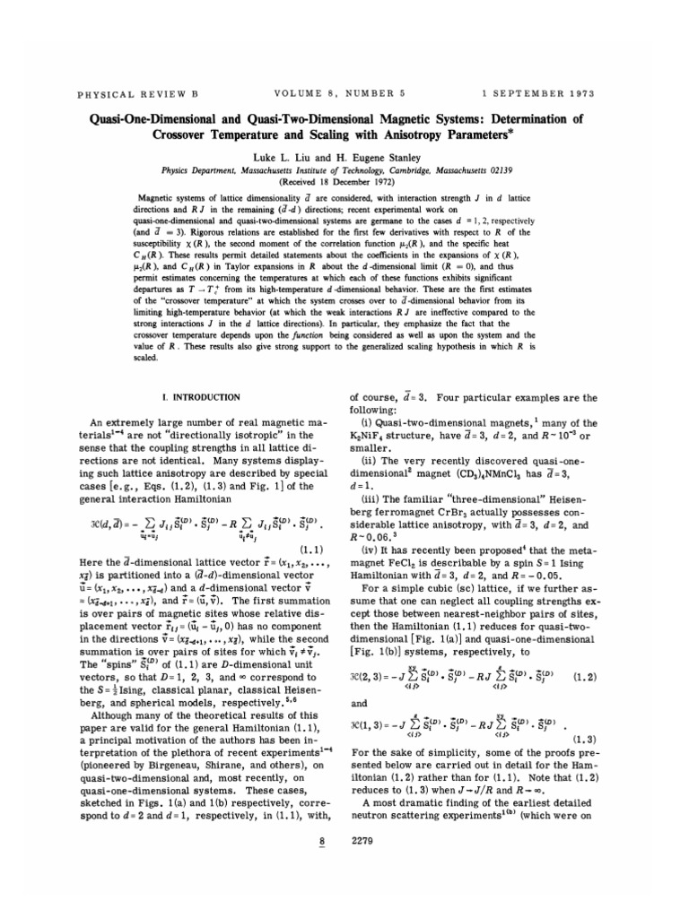 Crossover Temperature in Magnetic Systems | PDF | Temperature ...