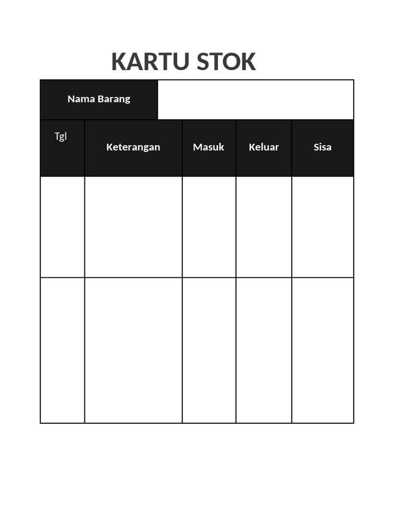 Format Kartu Stok | PDF