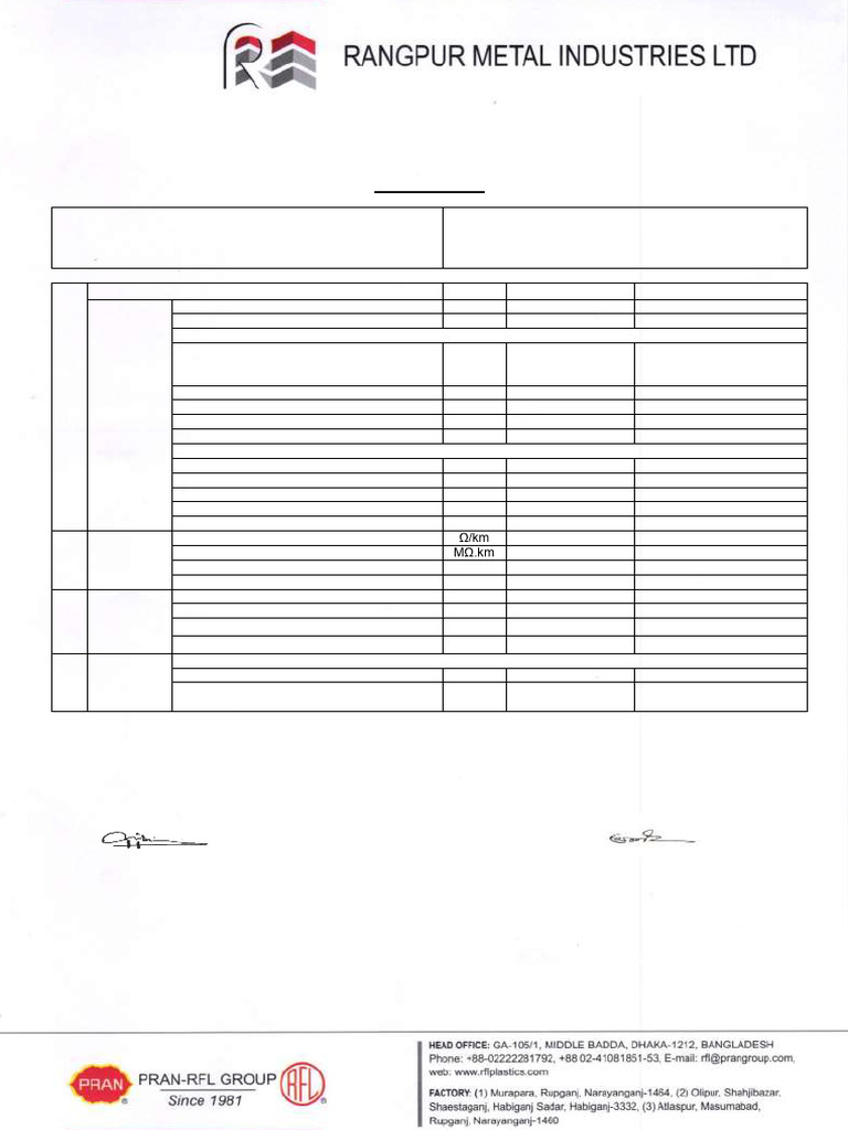 Test Report for Flexible Cable 1x2.0 Rm | PDF | Insulator (Electricity ...