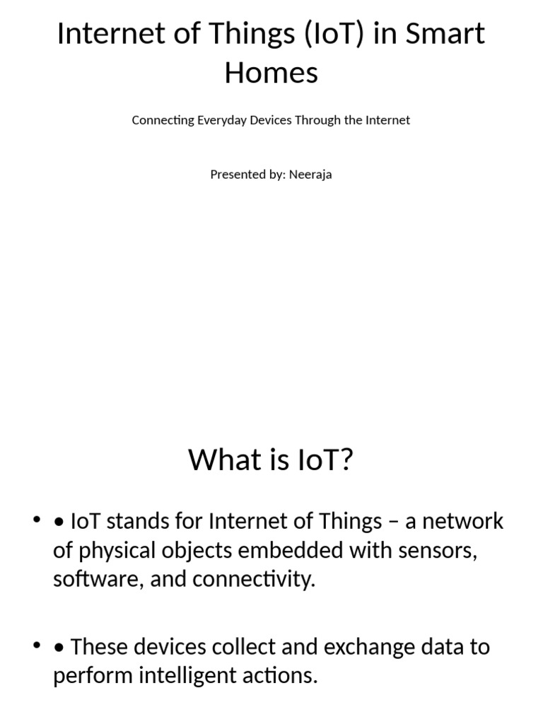 IoT Smart Homes Presentation | PDF