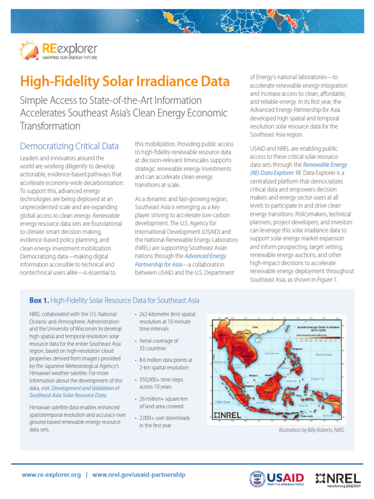 High-Fidelity Solar Irradiance Data NREL | PDF | Solar Power ...