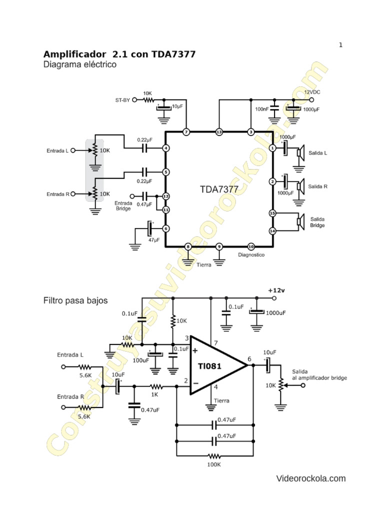 Amplificador 2.1 TDA7377: Guía Completa | PDF | Placa de circuito ...