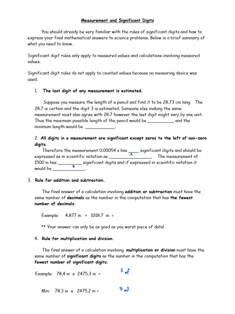 Measurement and Significant Digits | PDF
