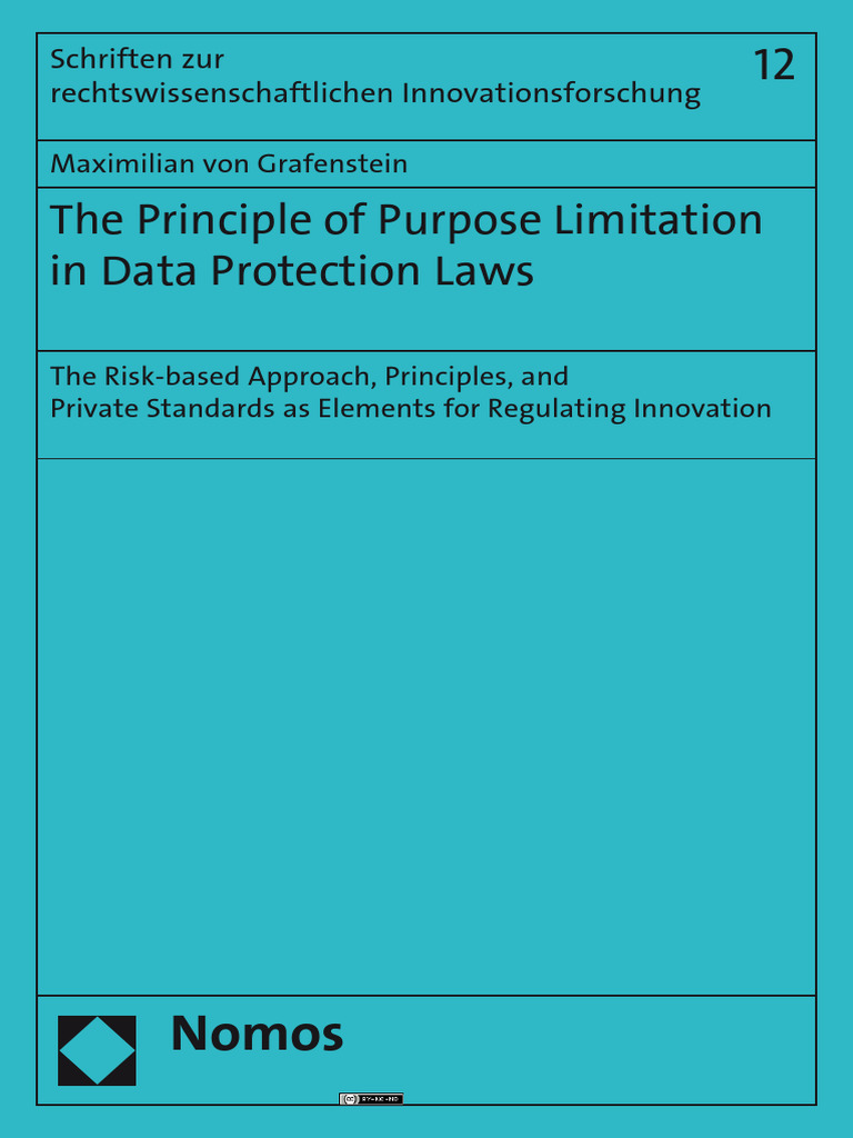 Purpose Limitation in Data Protection Law | PDF | Risk | Entrepreneurship