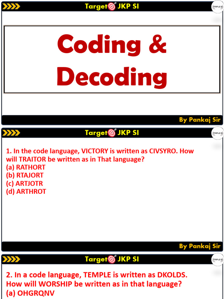 Coding Decoding Practice Sheet 49550526 2025 02-13-10 12 | PDF | Chess Theory | Chess
