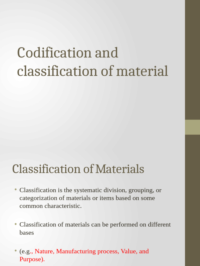Codification and Classification of Material | PDF | Codification (Law)