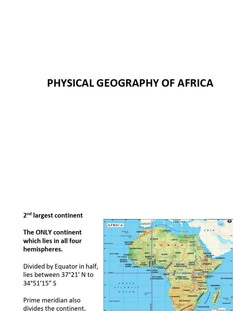 Major Physical Features of Africa | PDF | Sahara | Africa