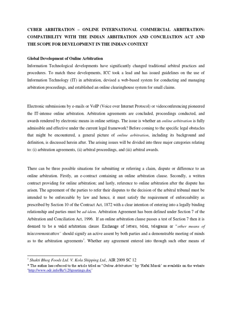 Cyber Arbitration 17dec | PDF | Arbitration | Arbitral Tribunal