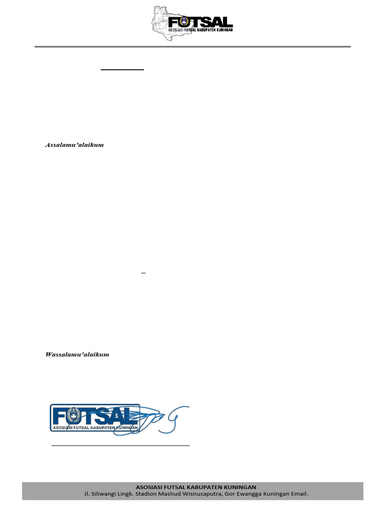 Undangan Kegiatan Futsal Pelajar 2025 | PDF