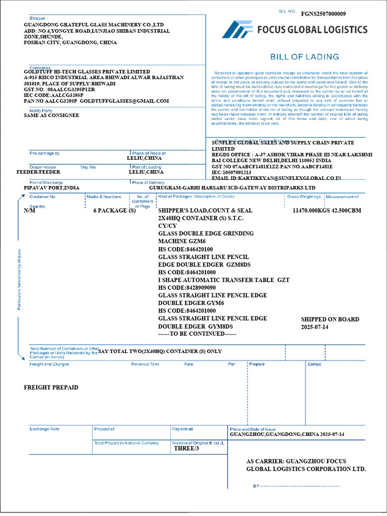 Fgns2507000009 HBL Draft Up4 | PDF | Transport | Freight Transport