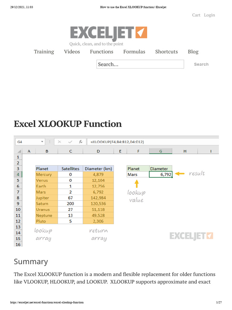 How To Use The Excel XLOOKUP Function - Exceljet | PDF | Database Index | Microsoft Excel