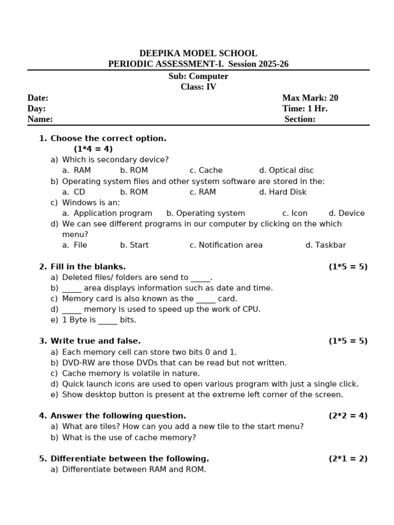 Cls 4 Comp | PDF