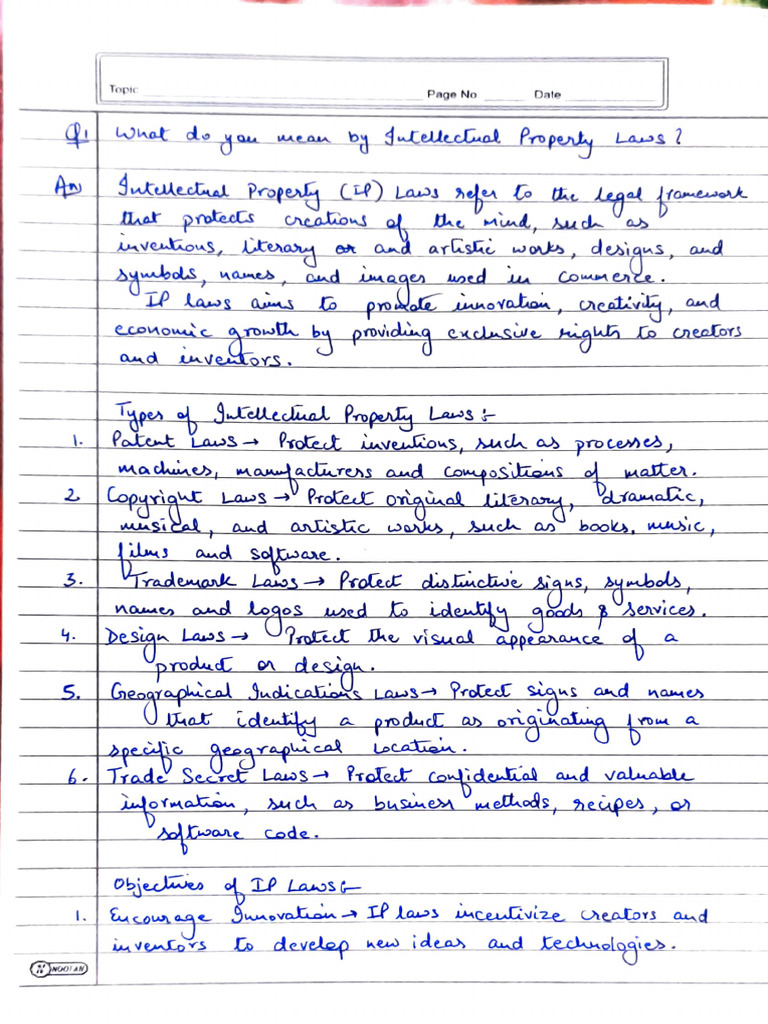 Overview of Intellectual Property Laws | PDF