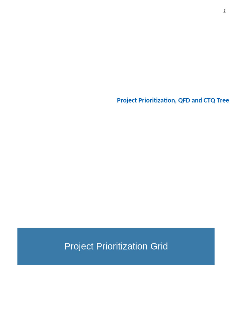 Voc Grid - CTQ Tree - QFD v2.0 | PDF | Business Process | Business