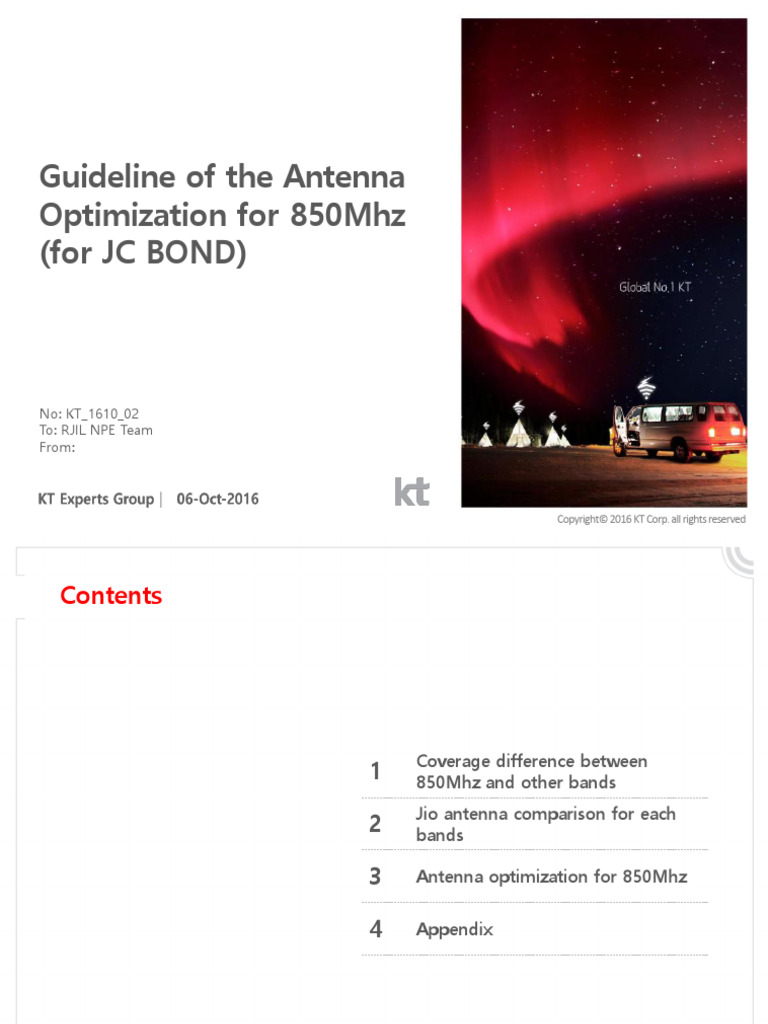 Guideline of The Antenna Optimization For 850Mhz | PDF | Antenna (Radio) | Telecommunications ...