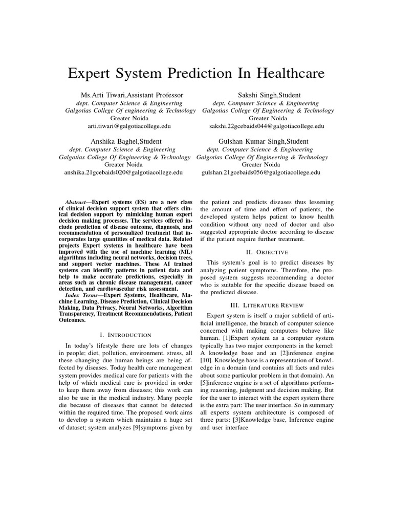 Expert System Prediction | PDF | Machine Learning | Cluster Analysis
