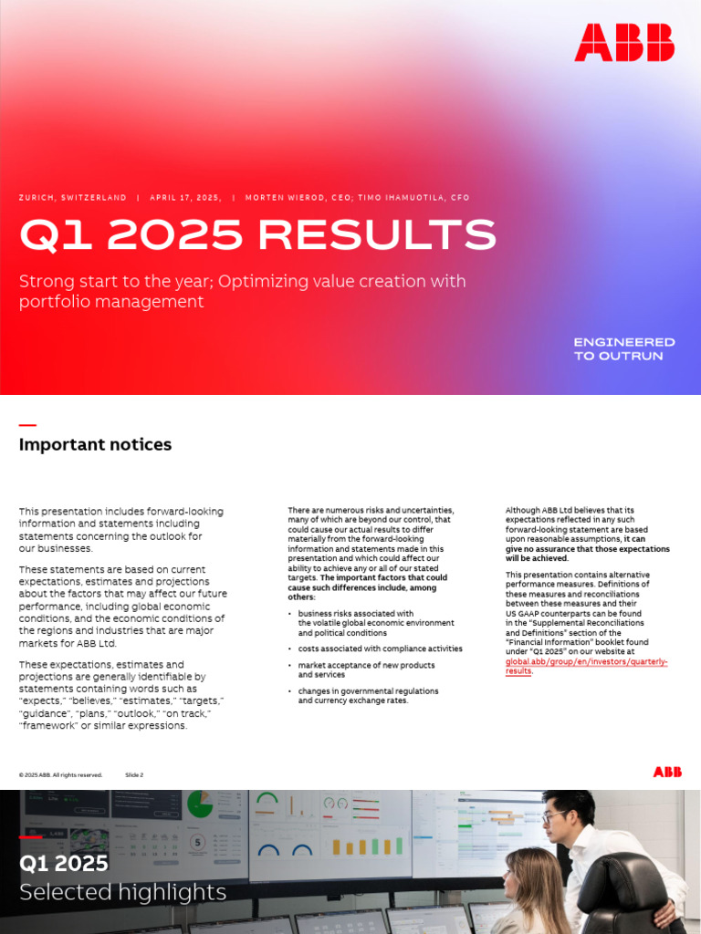ABB Q1 2025 Group Presentation | PDF | Economies