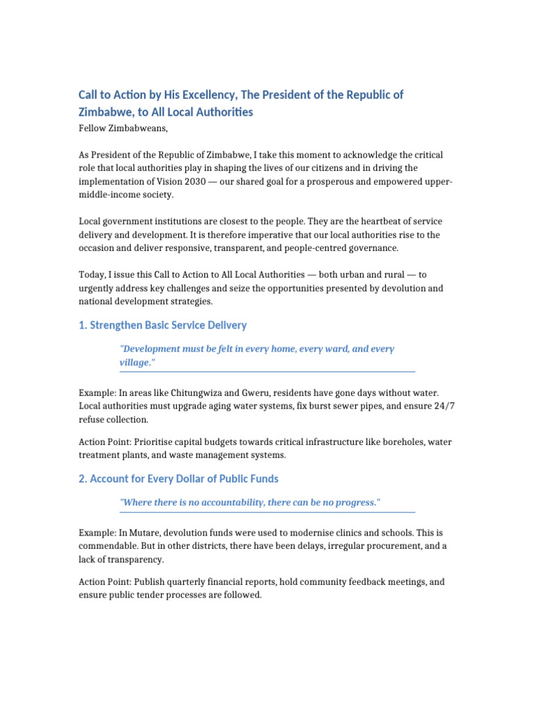 Call to Action for Local Authorities | PDF | Economies