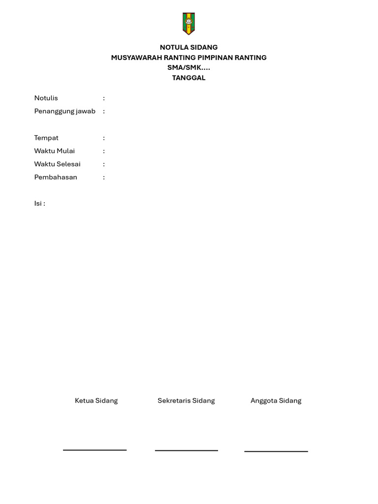 Contoh Draft Notulensi Sidang | PDF