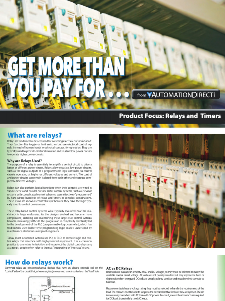 AutomationDirect Relays Timers | PDF | Relay | Programmable Logic Controller