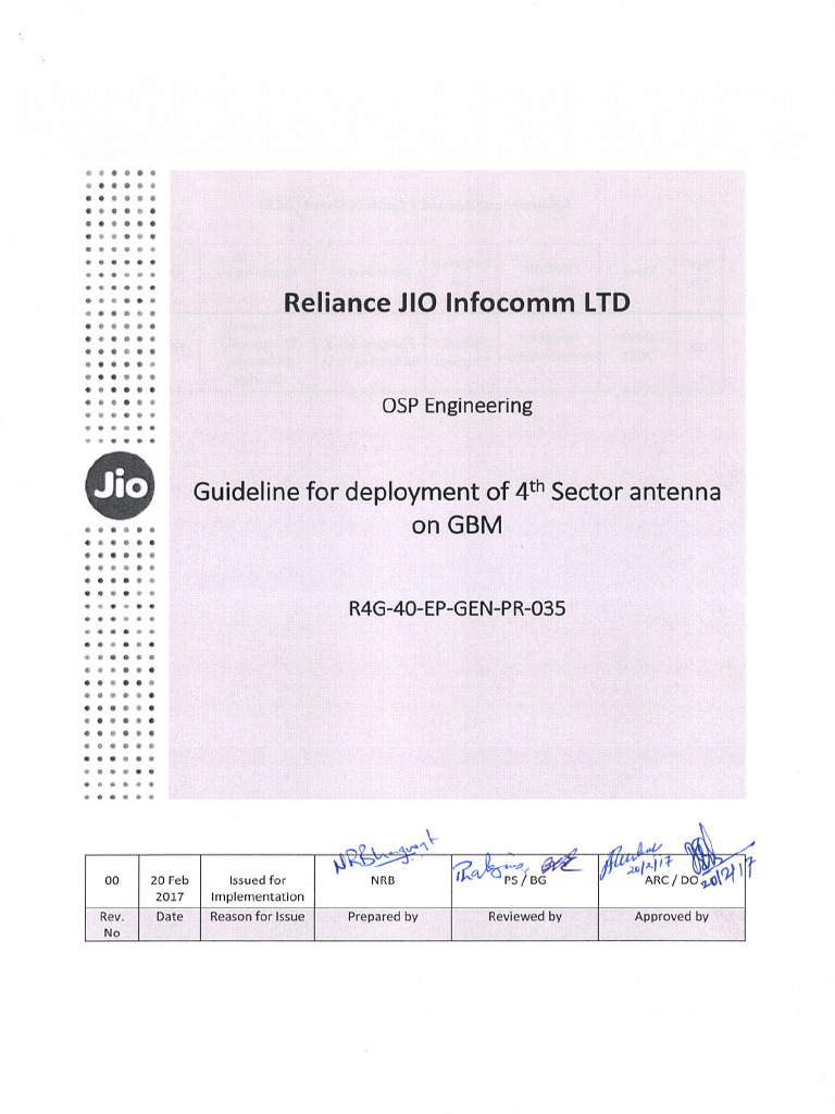 R4G-40-EP-GEN-PR-035 - Guideline For Deployment of 4th Sector On GBM | PDF