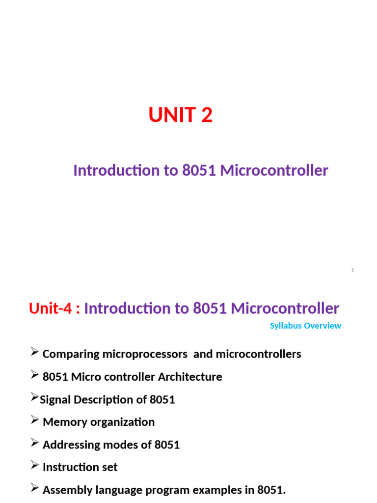 Unit 2 - Lec 1-Intro, Architect& Memory Organization, Pins | PDF ...
